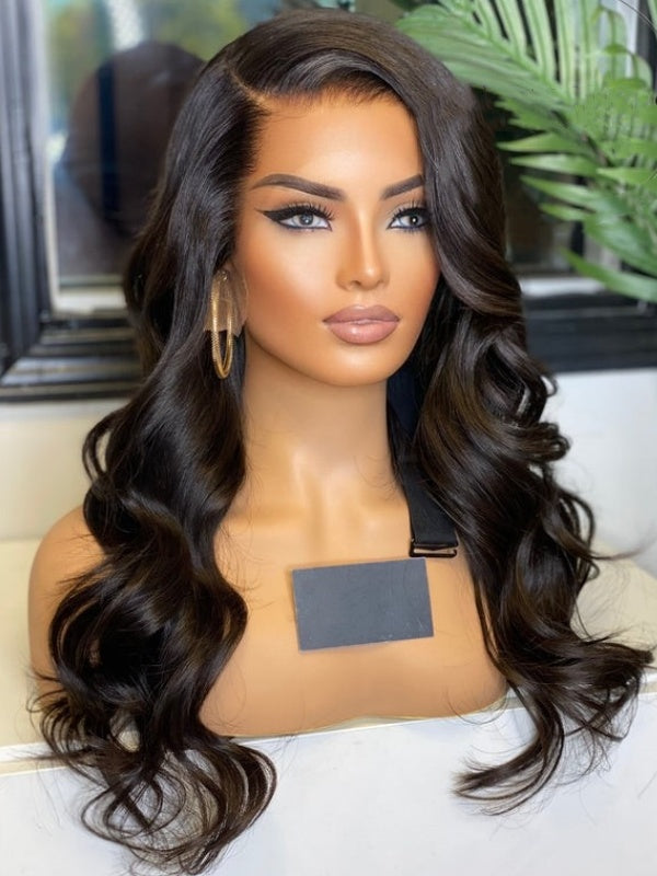 Doubleleafwig 100% Human Hair HD Lace Front Wig Body Wave Glueless Lon ...