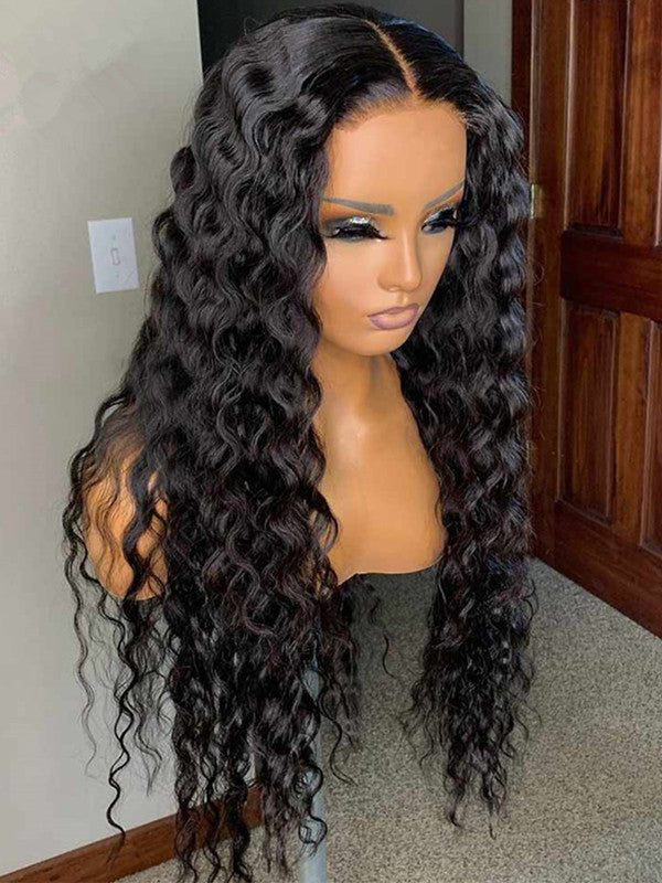 Deep Wave Natural Color 100%Human Hair HD Lace Wig D37 – doubleleafwig